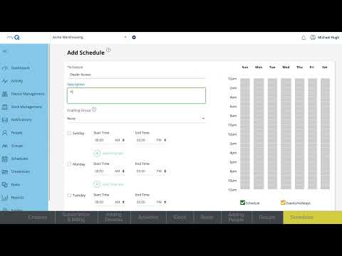 How to Set Up Schedules in myQ Facility | Support