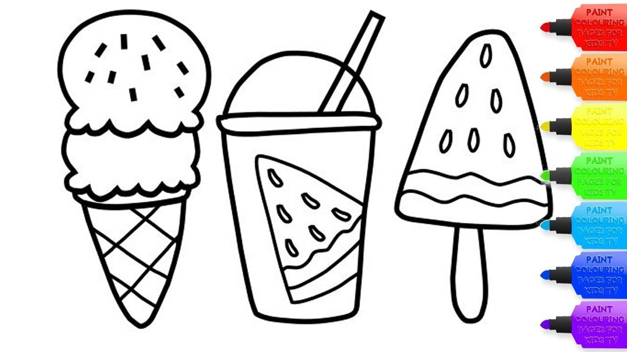 How to draw a Watermelon for kids – Watermelon coloring page for kids-Coloring Books with Watermelon