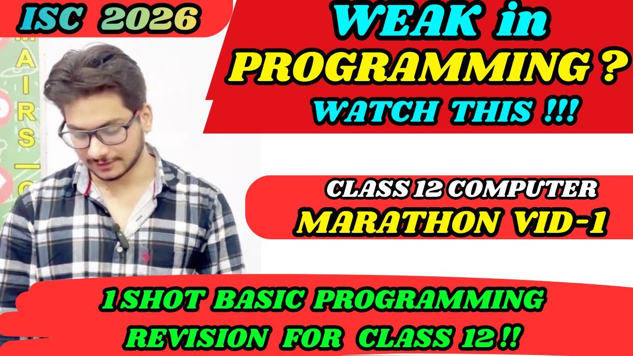 Java Programming Full Revision | Fix Your Programming Base in 1.45 Hours | ISC Class 12 Computer