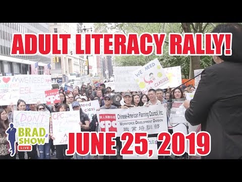 Protestors Urge NYC Mayor To Fully Fund Adult Literacy Programs!