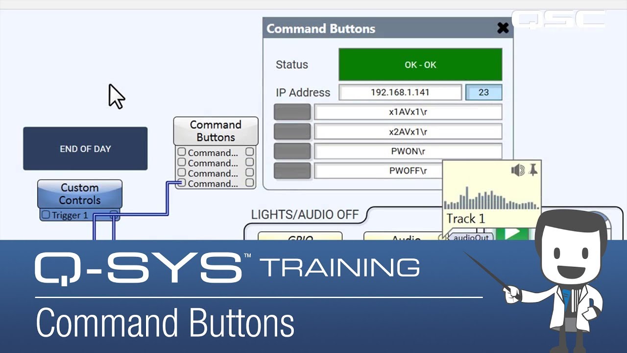 Q-SYS Control 101 SP: Command Buttons