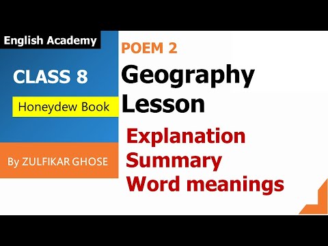 Explanation: Poem - Geography Lesson Video Lecture - English Class 8