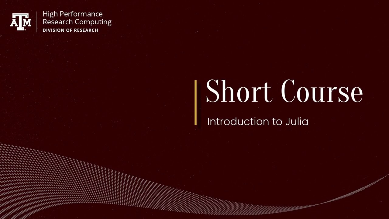 Short Course: ACES Introduction to Julia
