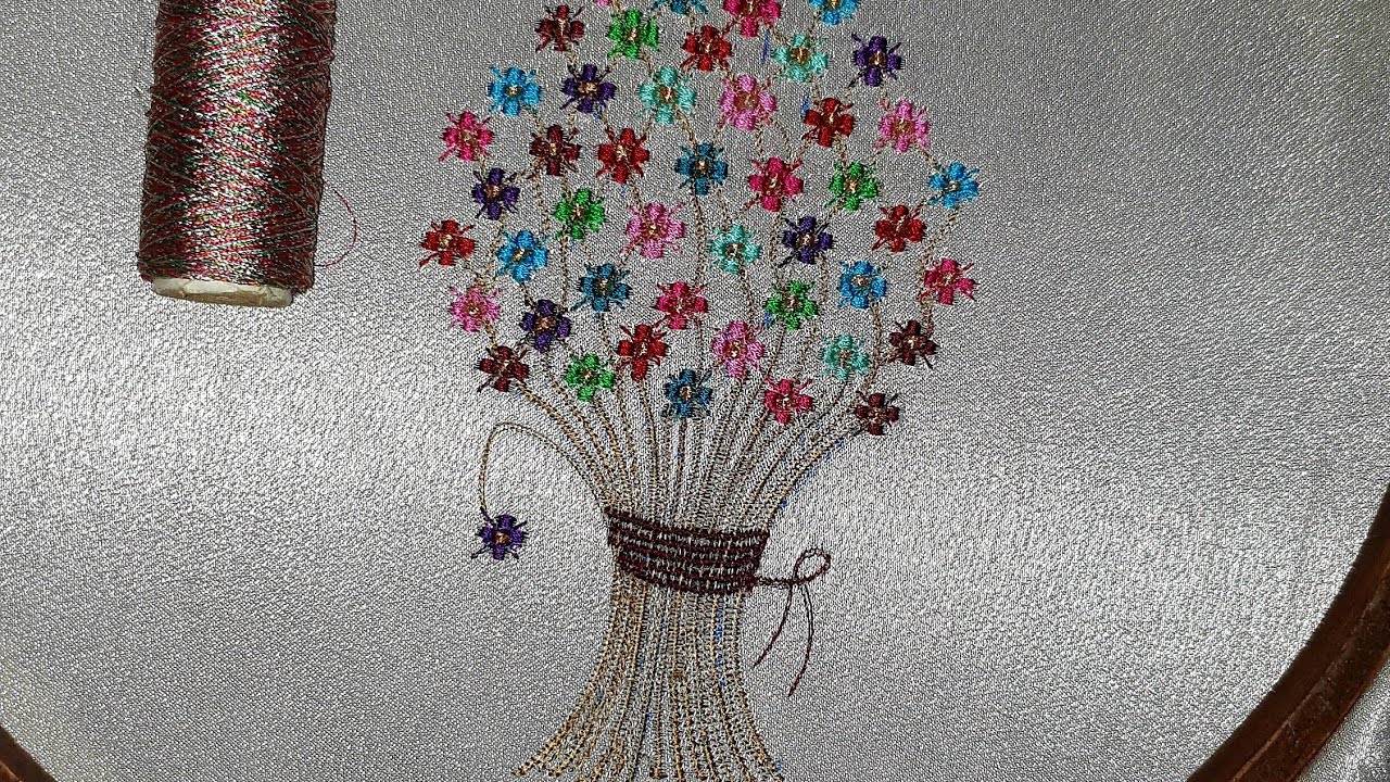 Flowers Bouquet machine embroidery design looks fabulous. Full tutorial Radiant Ideas.
