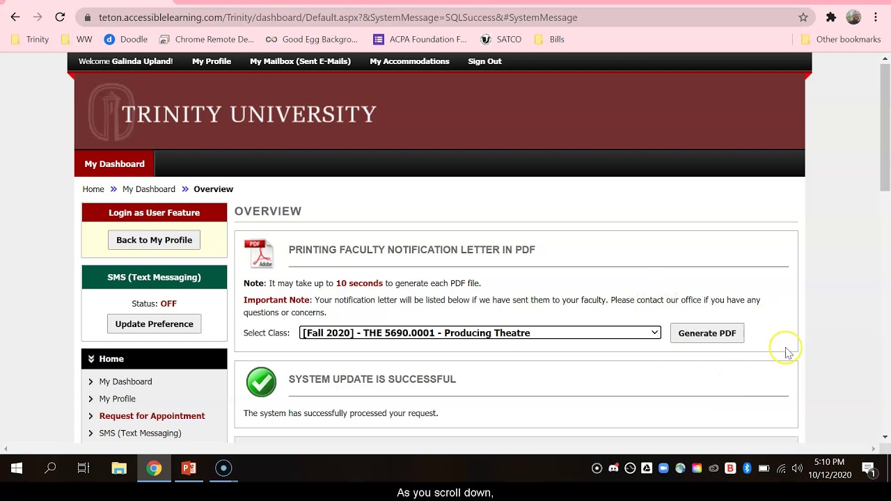 Modifying an Accommodation Request in SAS Link