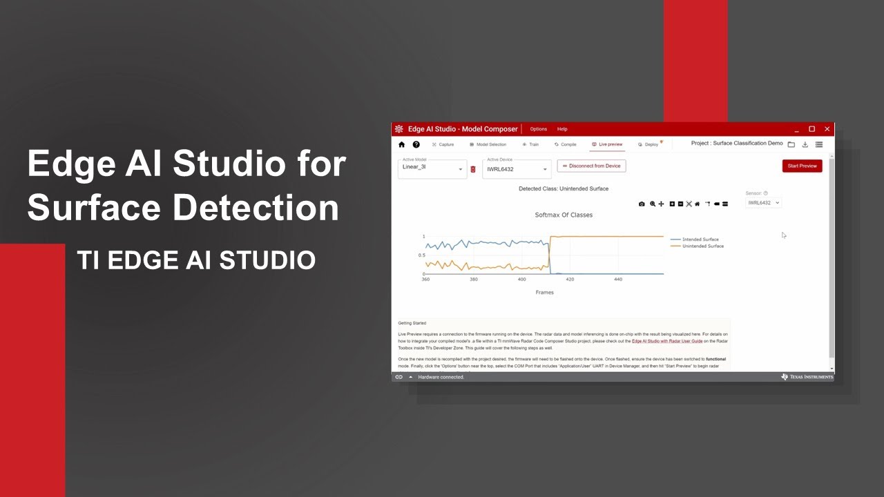 How to use Edge AI Studio for surface classification with radar