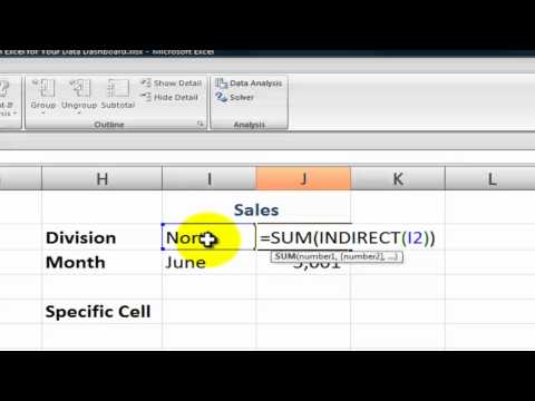 Use the Indirect Function to Create Excel Dashboards