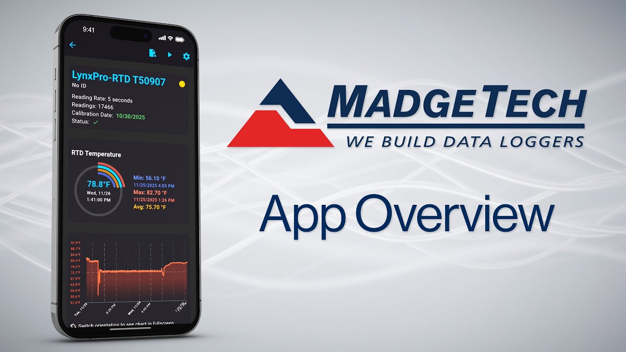 MadgeTech App Overview for Data Logging