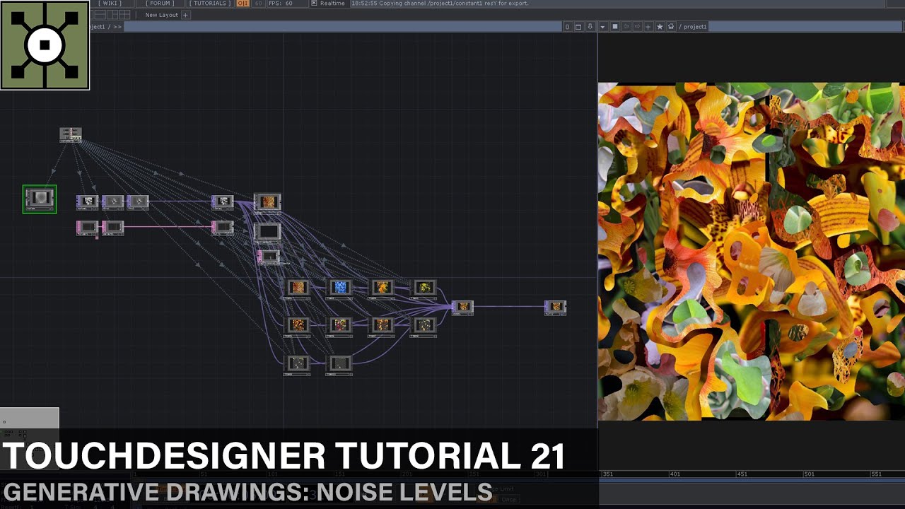 TouchDesigner Tutorial 21 - Generative Drawings: Noise Levels