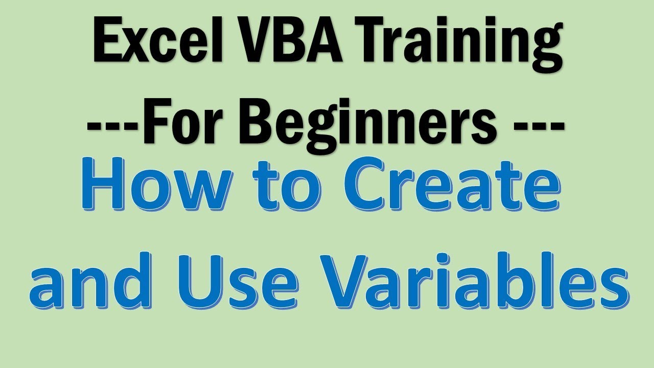 Excel VBA Tutorial 06 - Variable and use of Variable in VBA Programming