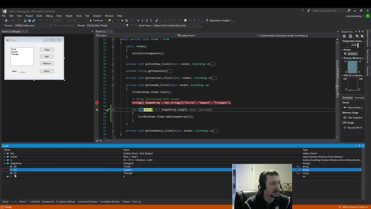 Implement and use a for loop with a string array