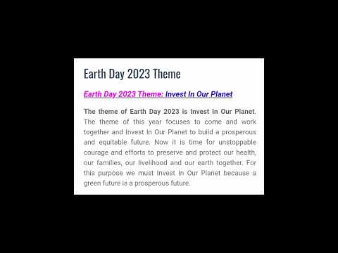 Earth day theme 2023 April 22.