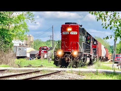 Manned Pusher Locomotive On Short Line Railroad Cincinnati Eastern Railroad + Cass Steam Train Train