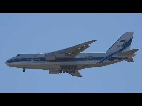 Volga-Dnepr Airlines Antonov An-124-100-150 RA-82081 landing at Moffett Field with ATC (VDA3521)