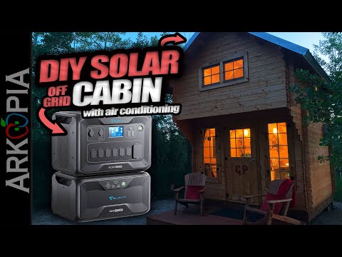 ☀️Off Grid Solar Cabin DIY with 1.8kW PV & 3kWh BLUETTI AC300&B300. Runs a 5000btu A/C all day.