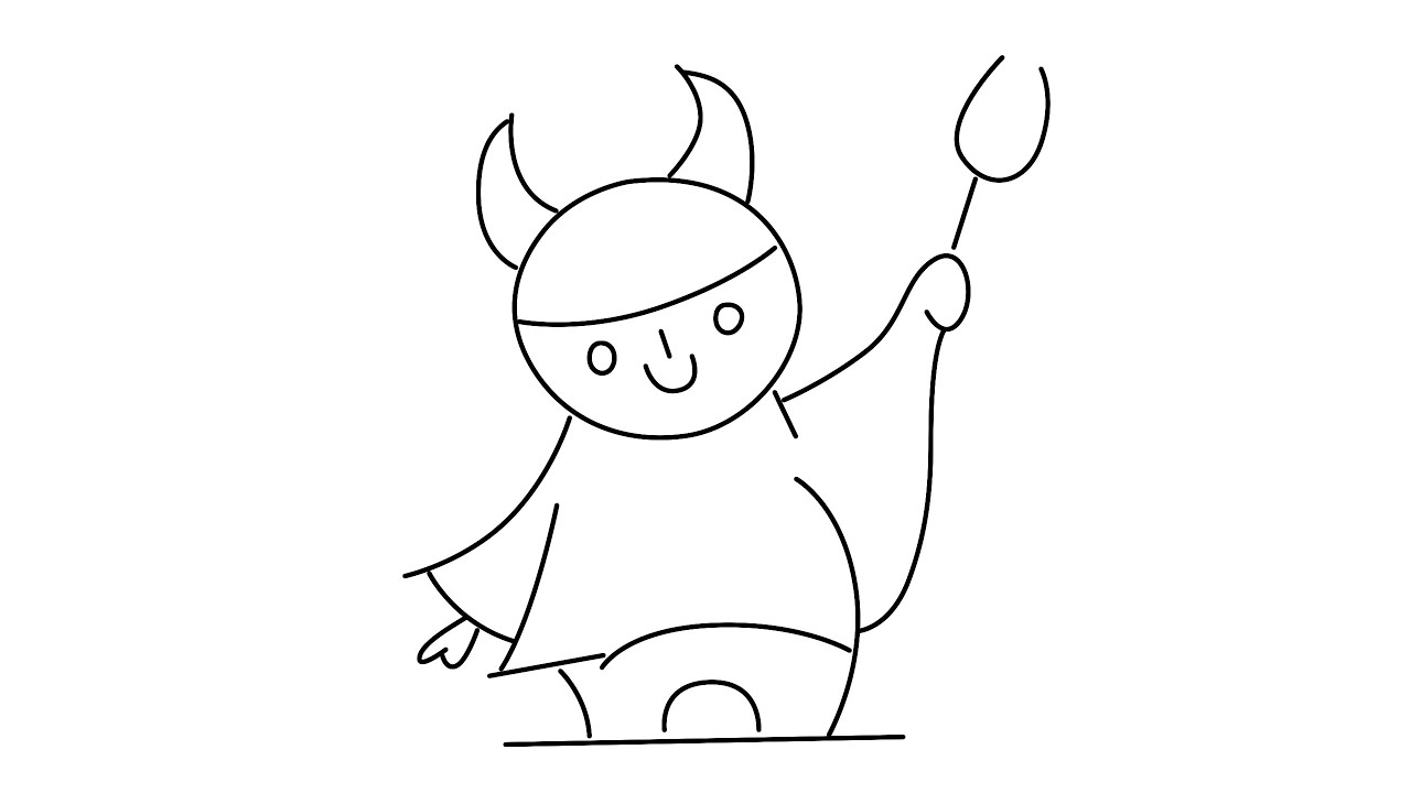 How to draw Cute Devil step by step for beginners | Devil drawing