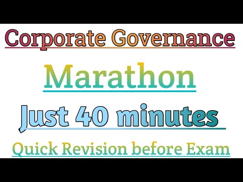 Marathon on Corporate Governance | Corporate Governance Notes | Business ethics