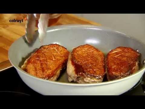 Recette Canard, purée aux chicons et champignons farcis aux airelles - Colruyt