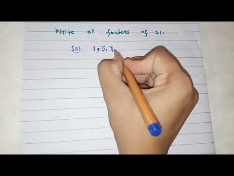 how to write factors of 21 | write all factors of 21
