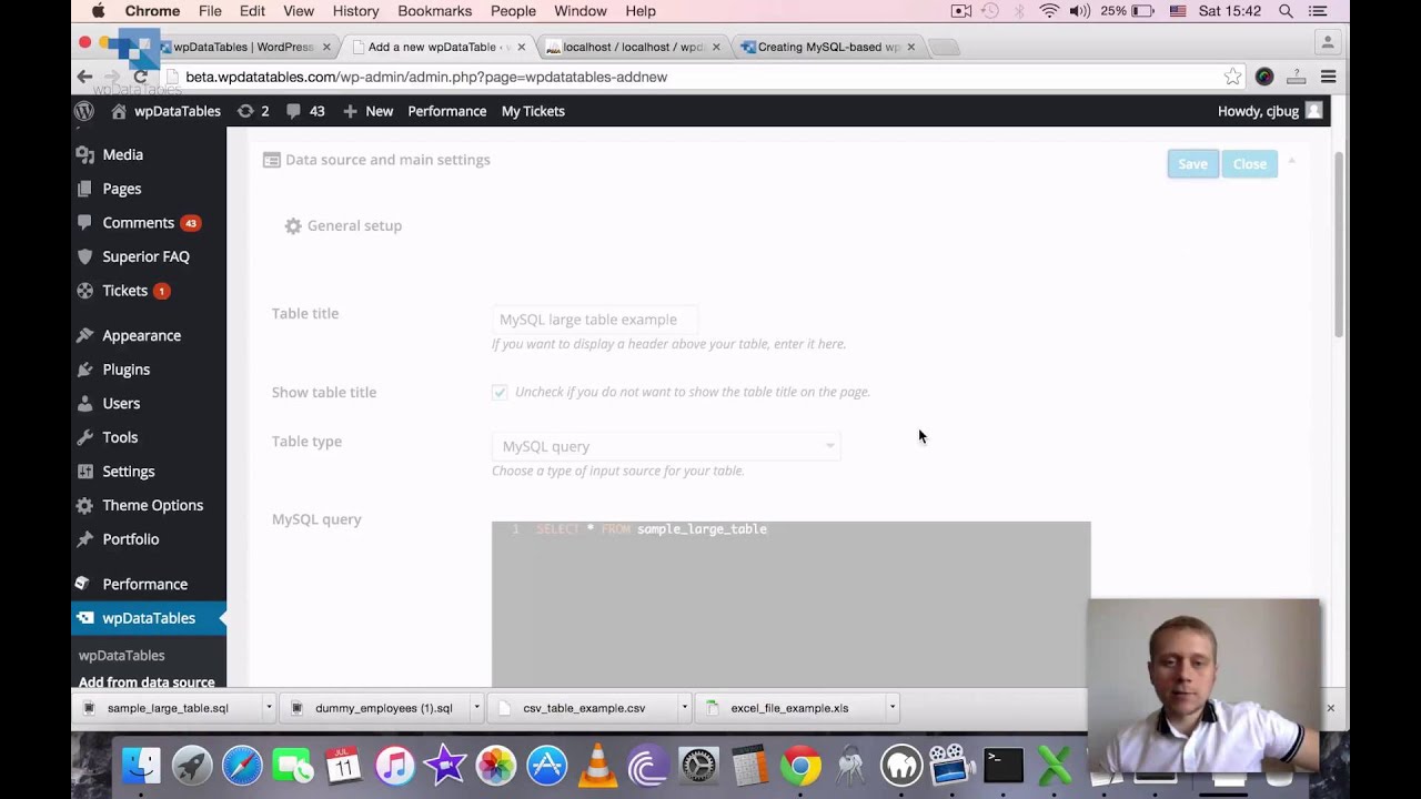 How to Create MySQL Based Table in WordPress With Server-Side Processing - wpDataTables Plugin
