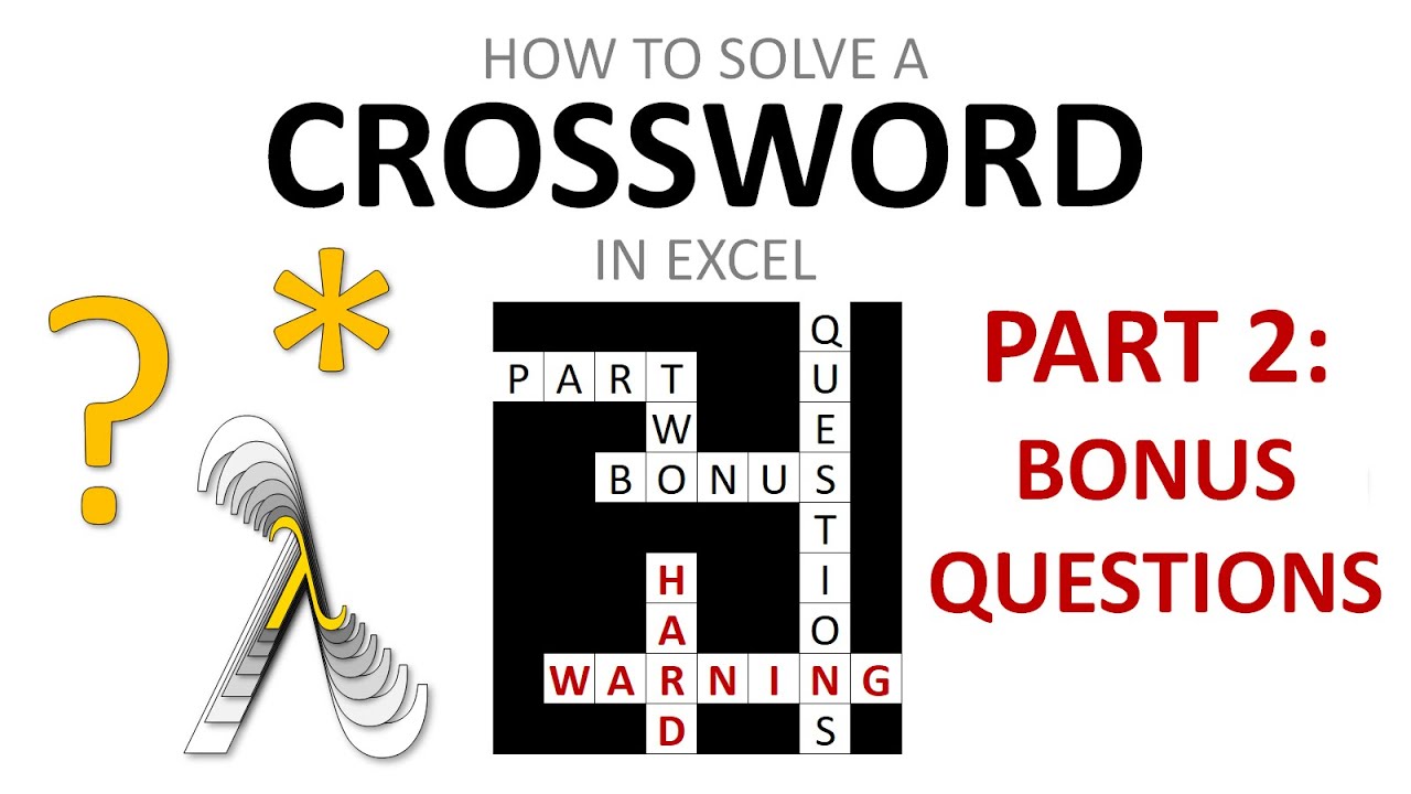 Solving crosswords in Excel - advanced!