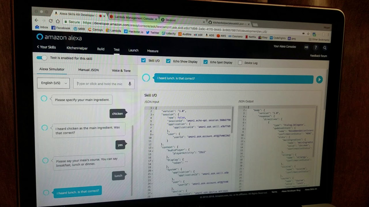 Kitchen Helper: Dynamic Recipe Recommendation 2018 Devpost Alexa Skills Challenge