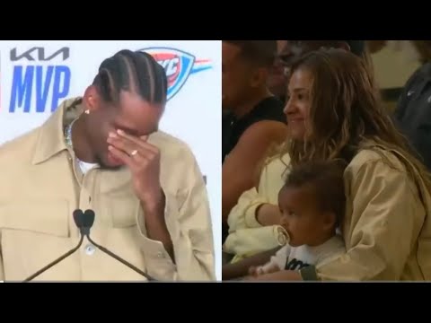 Shai Gilgeous-Alexander gets emotional during his MVP speech when talking his wife