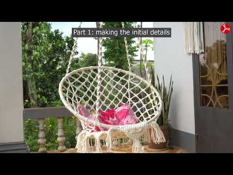 Macrame Duo-ring swing chair | Step by step tutorial for macrame hanging chair