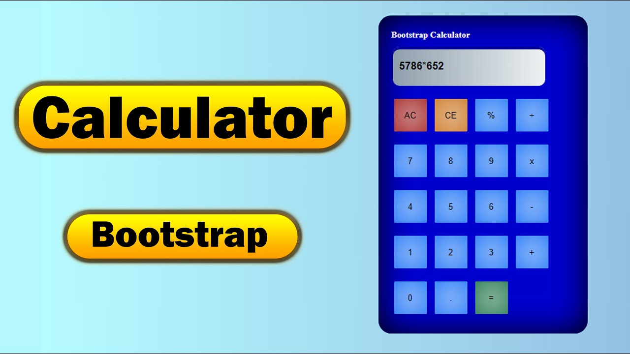 ASMR Programming - Bootstrap JS Calculator Using HTML CSS & JavaScript - No Talking