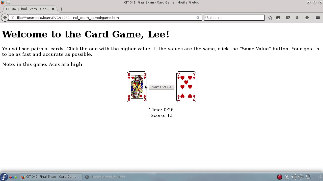 Final Exam program for CIT041J Fall 2016