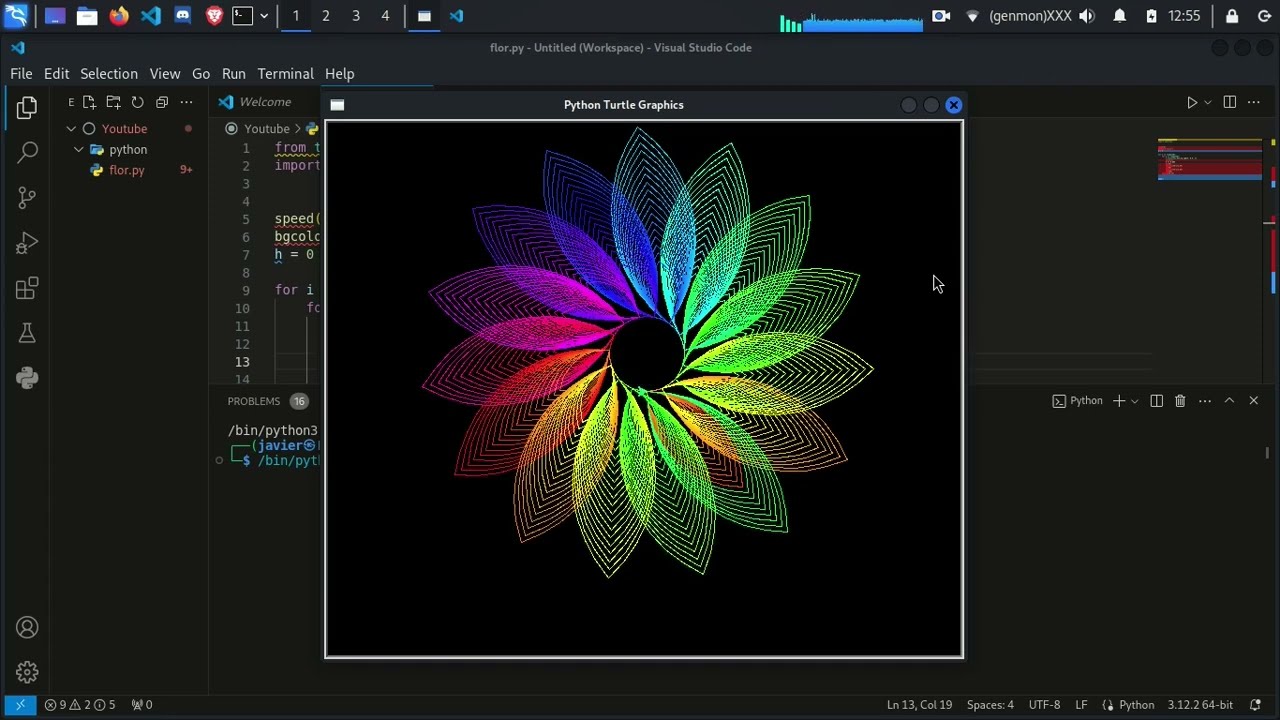 Como hacer una FLOR en PYTHON | PROGRAMACION | videotutorial