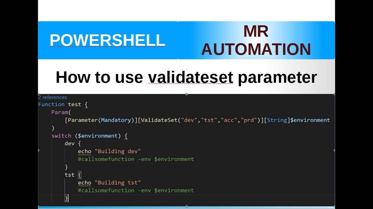 PowerShell - ValidateSet Parameter