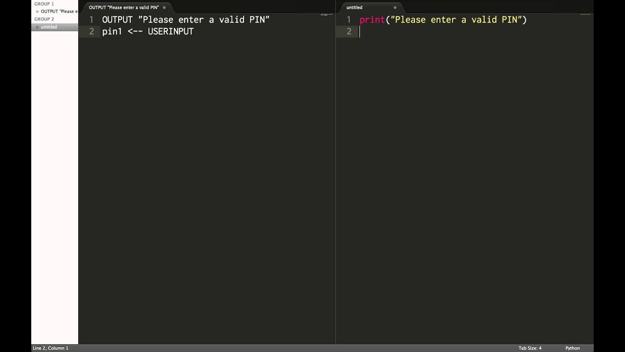 2 - Setting a PIN (Python)