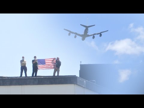 Alabama National Guard says "Thank you" with flight over Huntsville Hospital