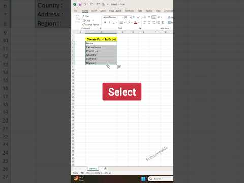 📋 Create Form in Excel Like a Pro! | Data Entry Form Without Coding 🔥 #focusinguide #short