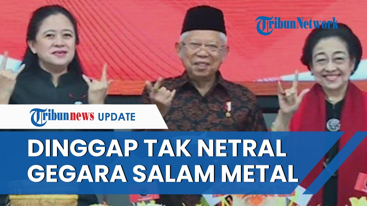 Ma'ruf Amin Dianggap Tak Netral Imbas Salam Metal 3 Jari saat HUT PDIP ...