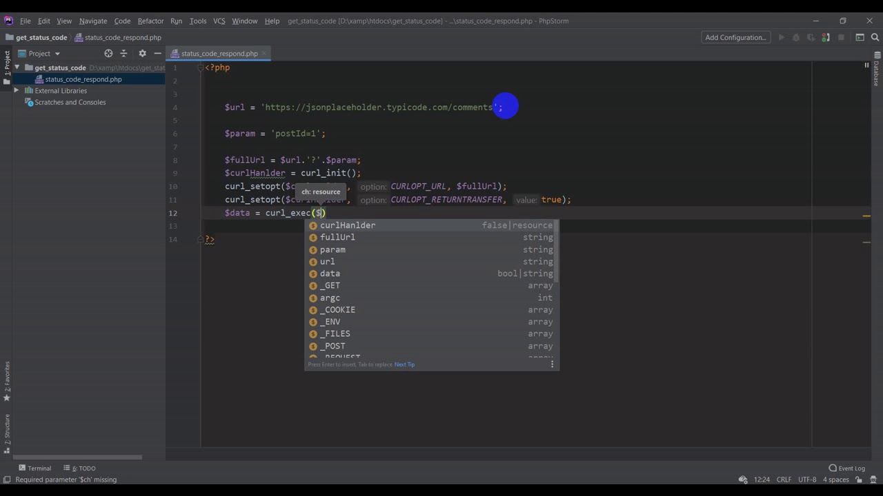 Get status code from API in php in minutes!