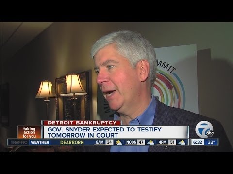 Governor Snyder expected in bankruptcy court