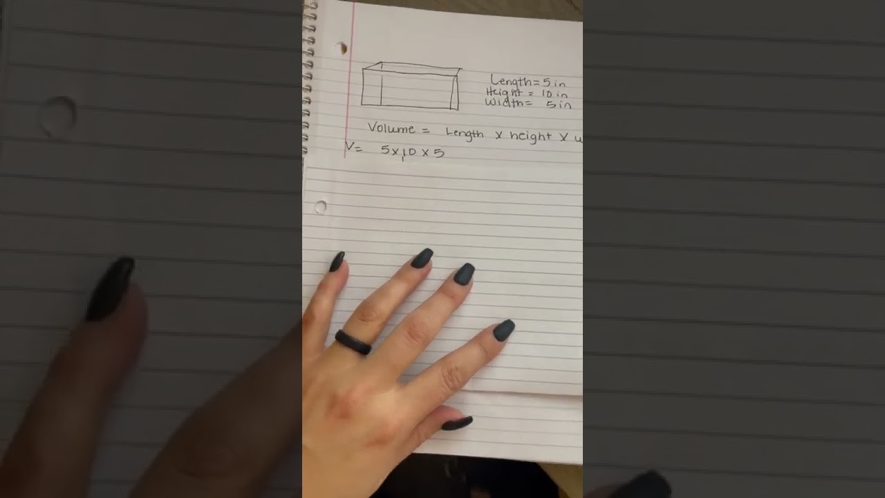 Length x Height x Width = volume