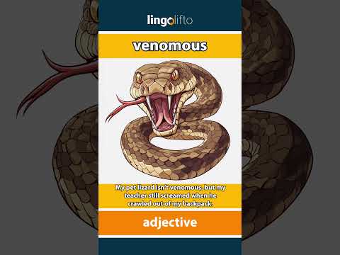 🇬🇧 Venomous Meaning : Flash Card : Learn English Vocabulary