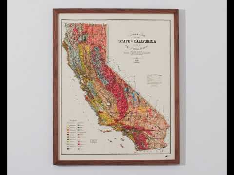 1916 California Map in 3D Raised Relief