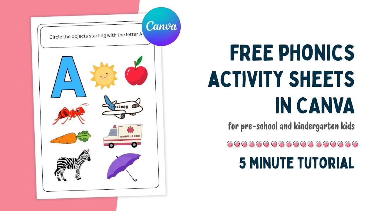 How to Make Phonics Worksheets in Canva | Beginning Sounds & Starting Letter Activities for Kids