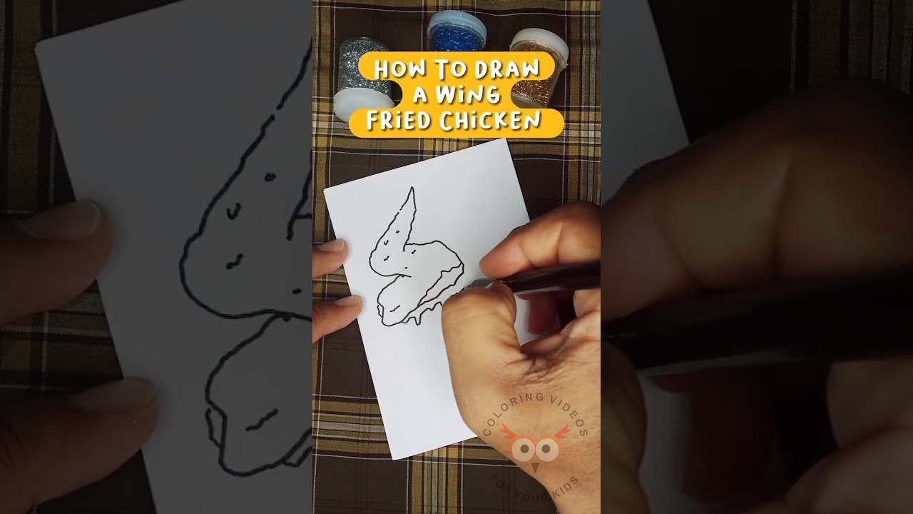 How To Draw a Wing Fried Chicken #draw #howtodraw #drawing #drawingtutorial #drawsimplestrokes #art