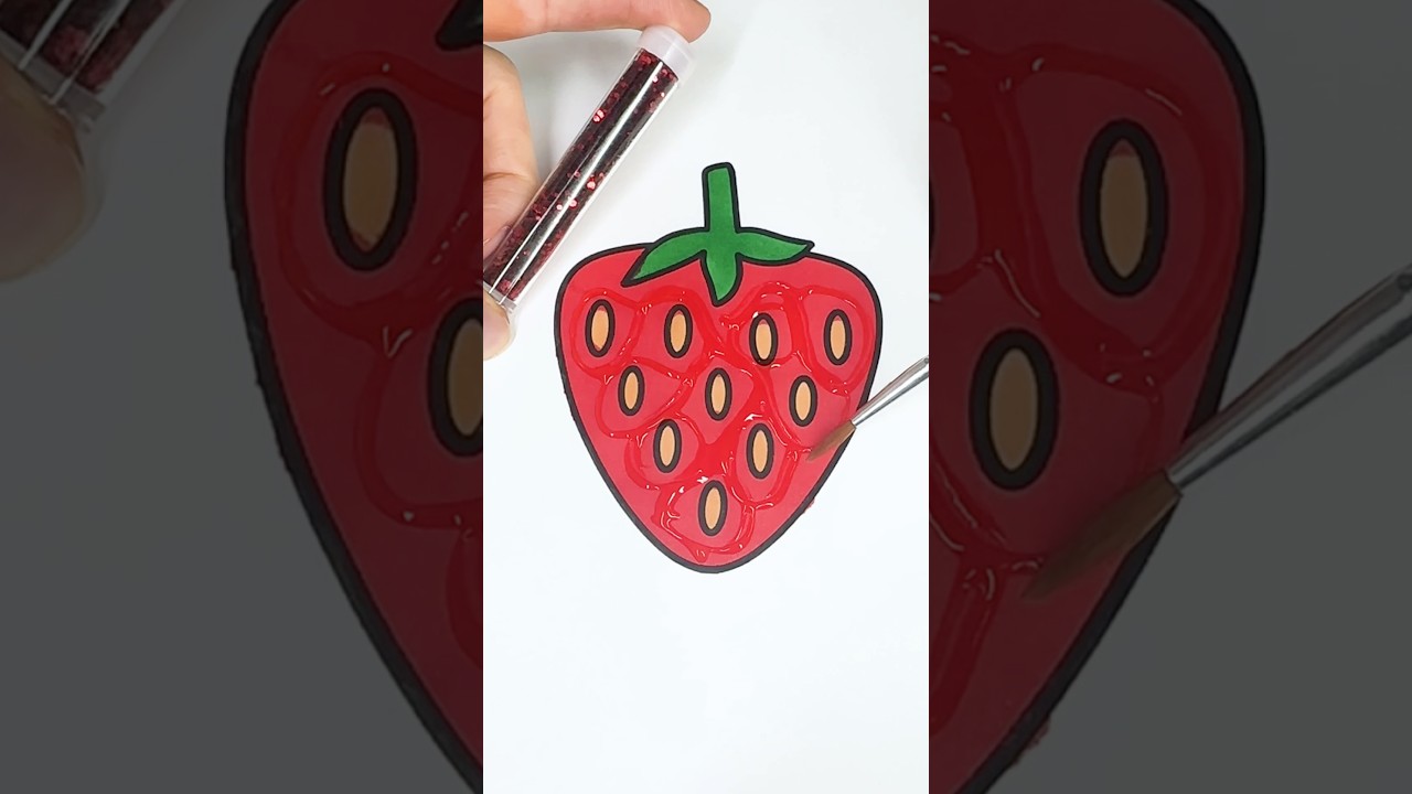 ✨🍓✨ #glitter #glitterart #colorfulcreativekids #fruit #strawberry #coloring #red #color