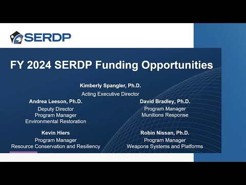FY 2024 SERDP Funding Opportunities Webinar