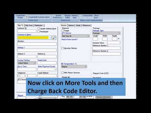 UPS WorldShip - Reference field drop down list-Charge Back Code Editor