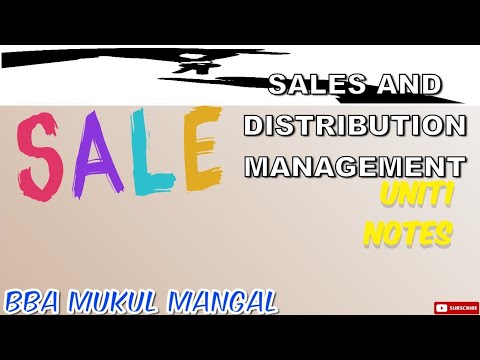 Sales and distribution management unit 1 notes 2025 / mukul mangal