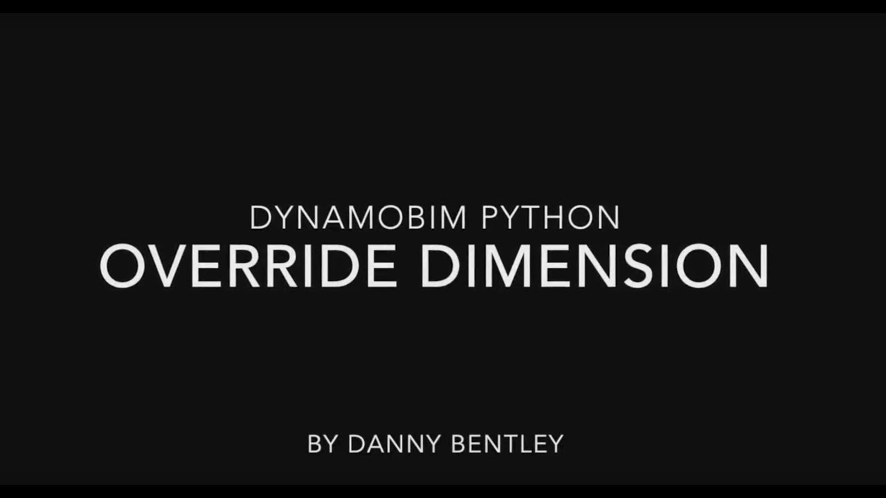 DynamoBIM Python Beginner's Guide how to Override Dimensions