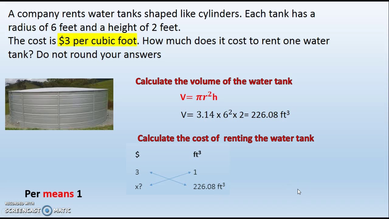 Word Problems with Cylinders