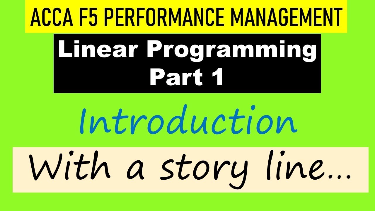 ACCAF5 Performance Management Feasible region Linear programming Part1,CIMA P1 Management Accounting